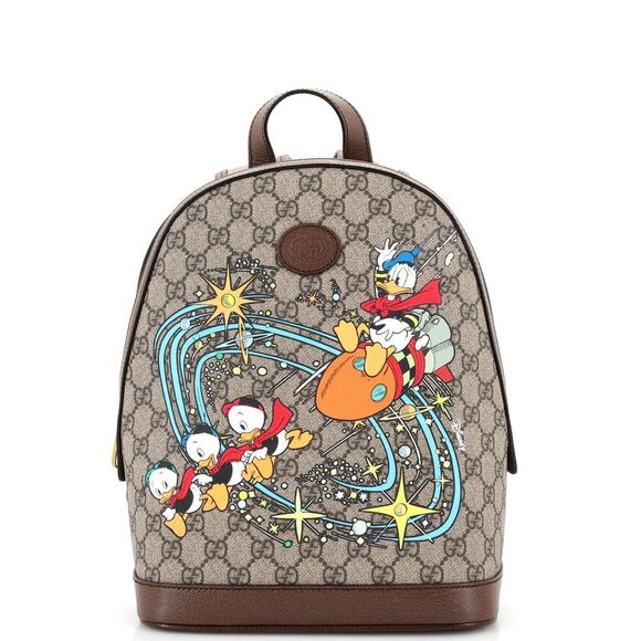 Gucci | Bags | Gucci Disney Donald Duck Backpack Printed Gg Coated ...